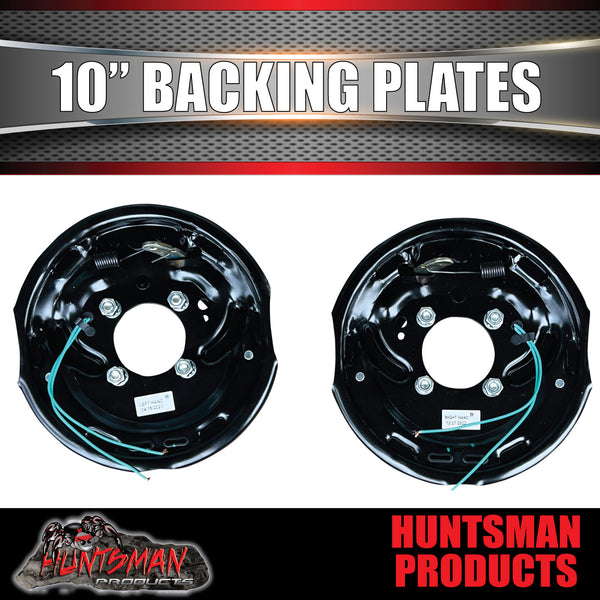 X4 10" ELECTRIC TRAILER DRUM BRAKE BACKING PLATES. WITH HANDBRAKE ...