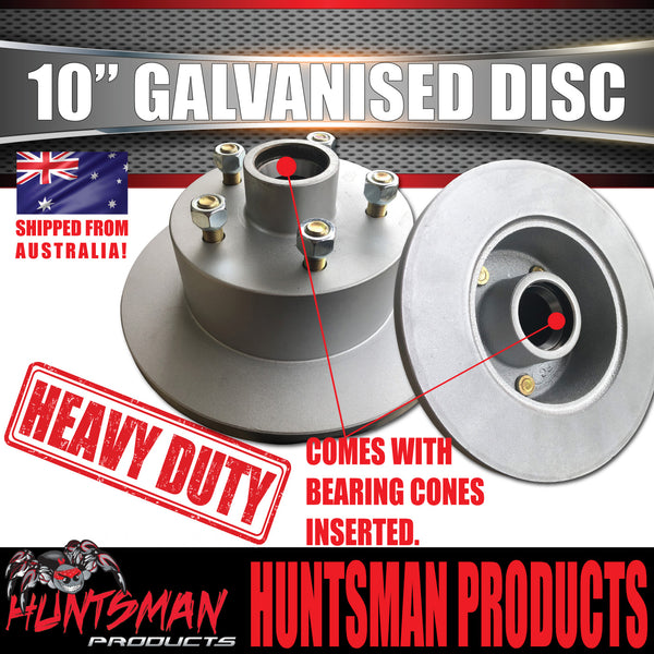 FORD TRAILER GALVANISED DISC HUBS. X 2 WITH SLIMLINE BEARINGS ...