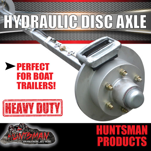 2000KG Galvanised Hydraulic Disc Braked Trailer Axle. 5 or 6 Stud l/C ...