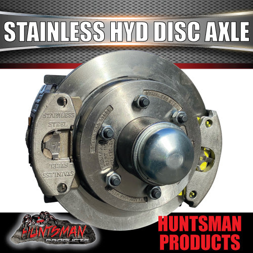 2720kg Trailer Caravan 65mm Round Stainless Hydraulic Disc Axle & Park ...