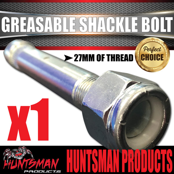 x1 Greasable Trailer Caravan Shackle Spring Bolt & Nut 5/8" X 4" Rocke ...