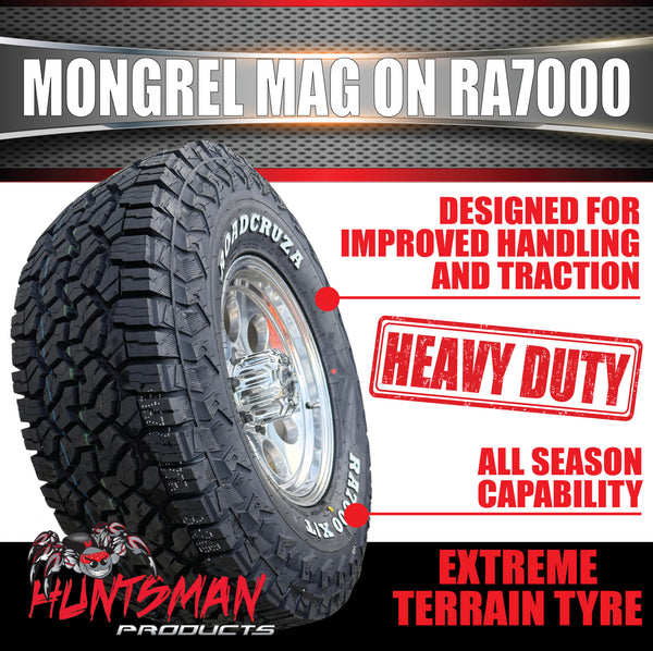 16x8 Polished Mongrel Mag Rim 6/139.7 PCD & 285/75R16 Roadcruza RA7000 ...