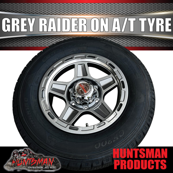 15" 6 Stud Gunmetal Raider Caravan Boat Trailer Alloy Wheel Rim & 225 ...