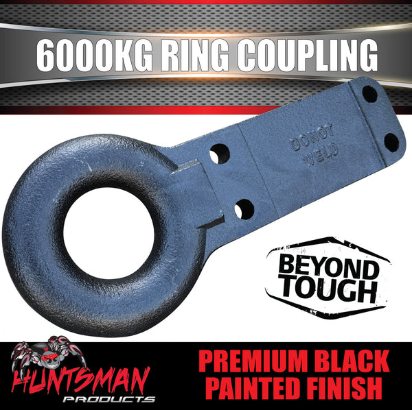 6000kg Trailer Ring Coupling Off Road Hitch Suit Pintle Hook 3" ID. Bl ...