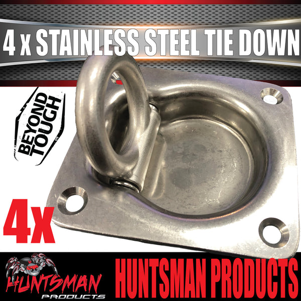 x4 Stainless Steel Lashing Ring Tie Down Point. 95mm x 102mm. Anchor F ...