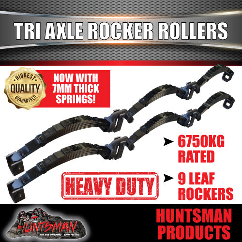 Tri 6750Kg 9 Leaf Rocker Roller Trailer Spring Set & High 5/8 U Bolt K ...