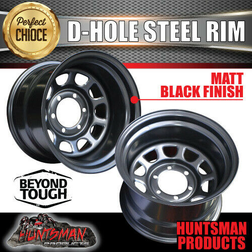 17X9 6 Stud Black "D Hole" Thunder Steel Rim -30 Offset 6/139.7 PCD. F ...