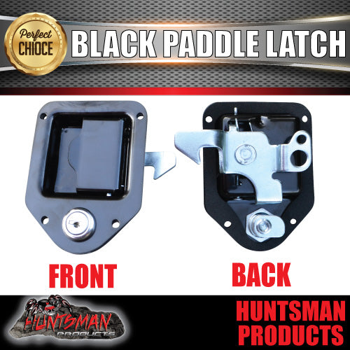 x1 Paddle Handle Lock Latch. Black Powdercoated. – huntsmanproducts