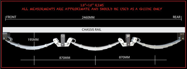 7 Leaf 5250kg Tri Axle Rocker Roller Trailer Spring Set. 7mm Thick Spr ...