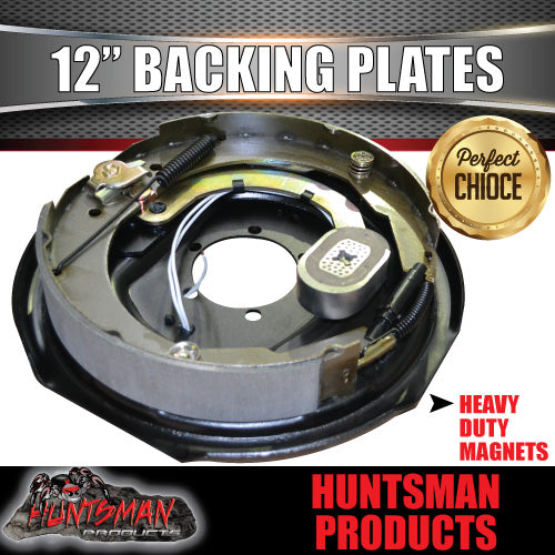 2x 12" Trailer Caravan Electric Brake Backing Plates. Quality Strong M ...