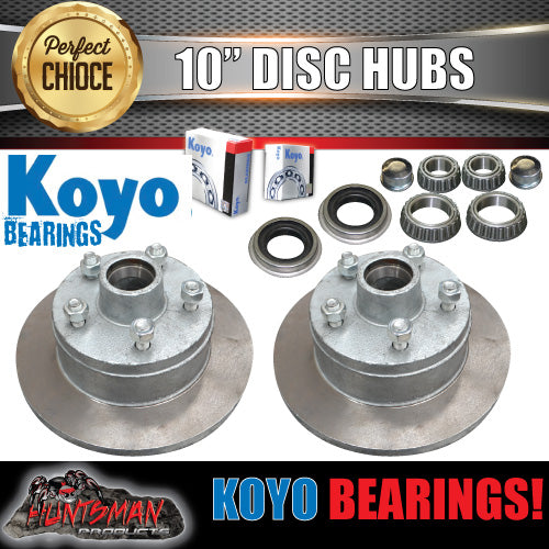 COMMODORE TRAILER GALVANISED DISC HUBS. X 2 WITH KOYO SLIMLINE BEARINGS ...