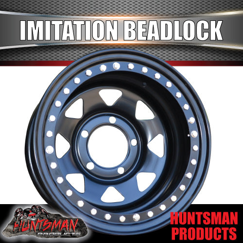 16X8 5/150 PCD -50 Offset Steel Imitation Beadlock Rim. Fits Toyota La ...