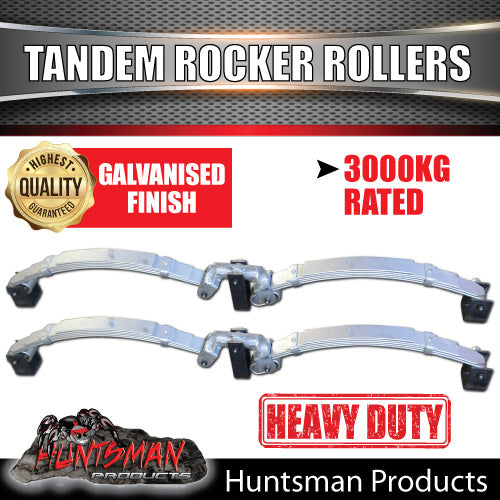 6 LEAF GALVANISED ROCKER ROLLER TANDEM TRAILER SPRING SET 2500kg ...