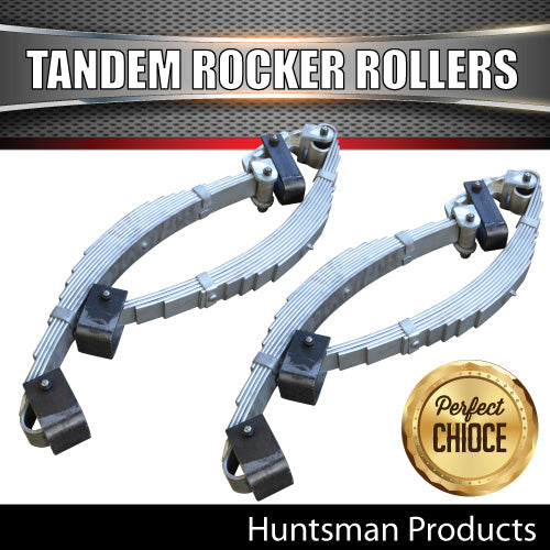 9 LEAF GALVANISED ROCKER ROLLER TANDEM TRAILER SPRING SET 4500kg ...