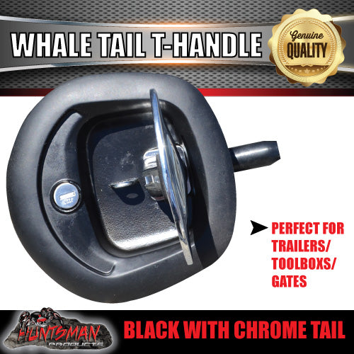 x10 Black Whale Tail T Handle Folding Lock Trailer Caravan Boat Ute ...