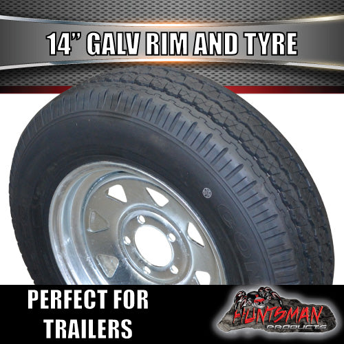 14x6 & 185R14C LT HT Boat Trailer Galvanised Sunraysia Wheel Rim & Tyre ...
